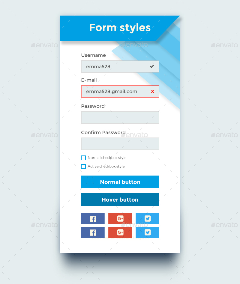 Modern Web Forms, Web Elements | GraphicRiver